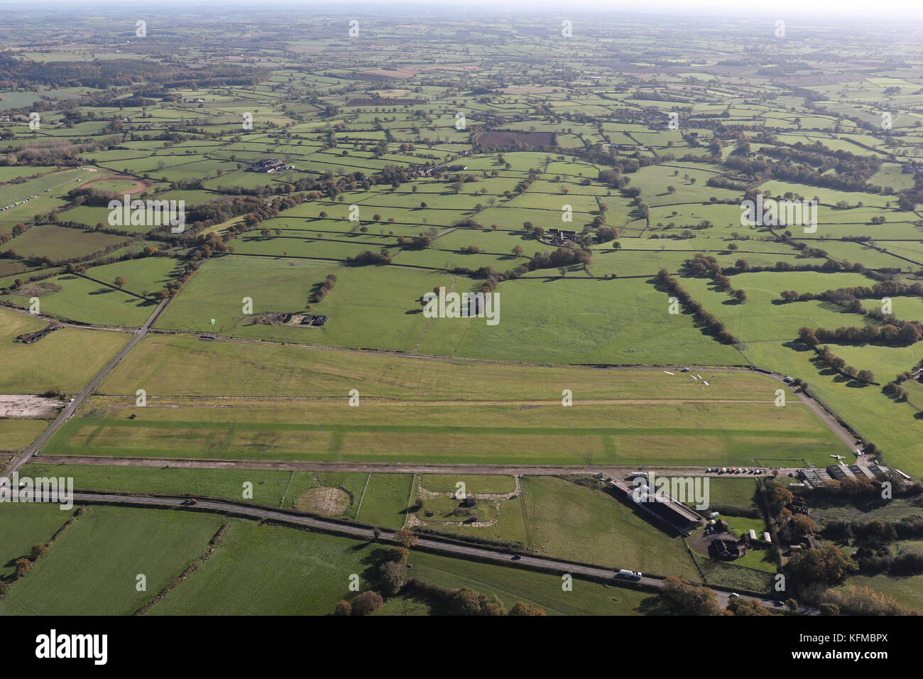 aerial view of Darley Moor Airfield, Ashbourne, Derbyshire, UK Stock ...