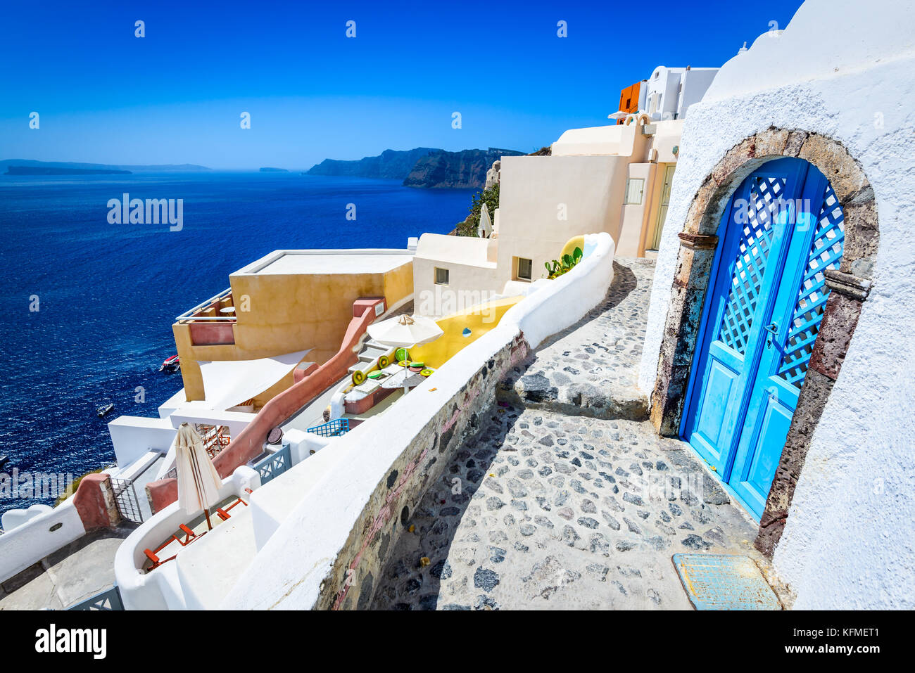 Fira santorini street hi-res stock photography and images - Alamy