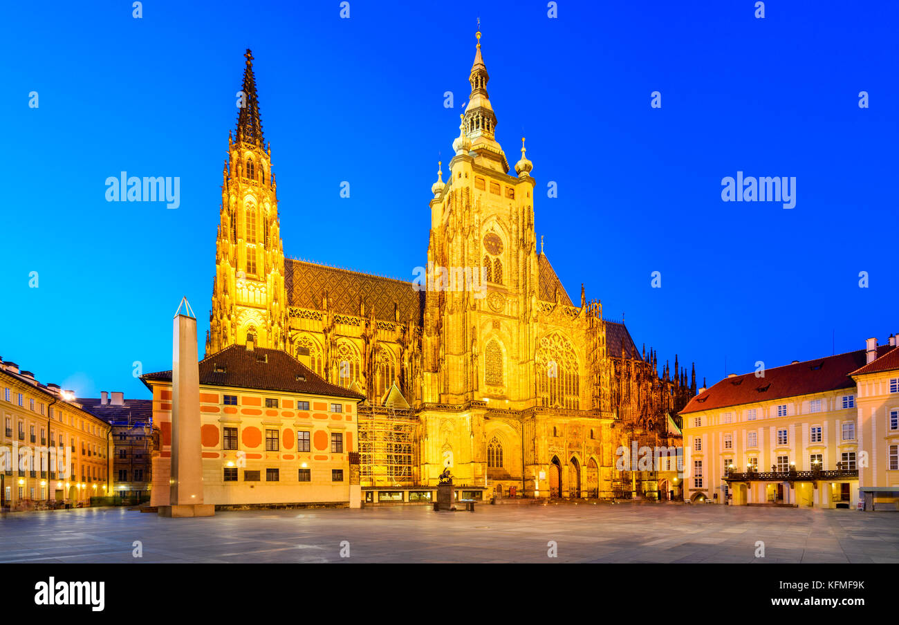Prague, Czech Republic. Saint Vitus Cathedral in Prague Castle (Pražský ...