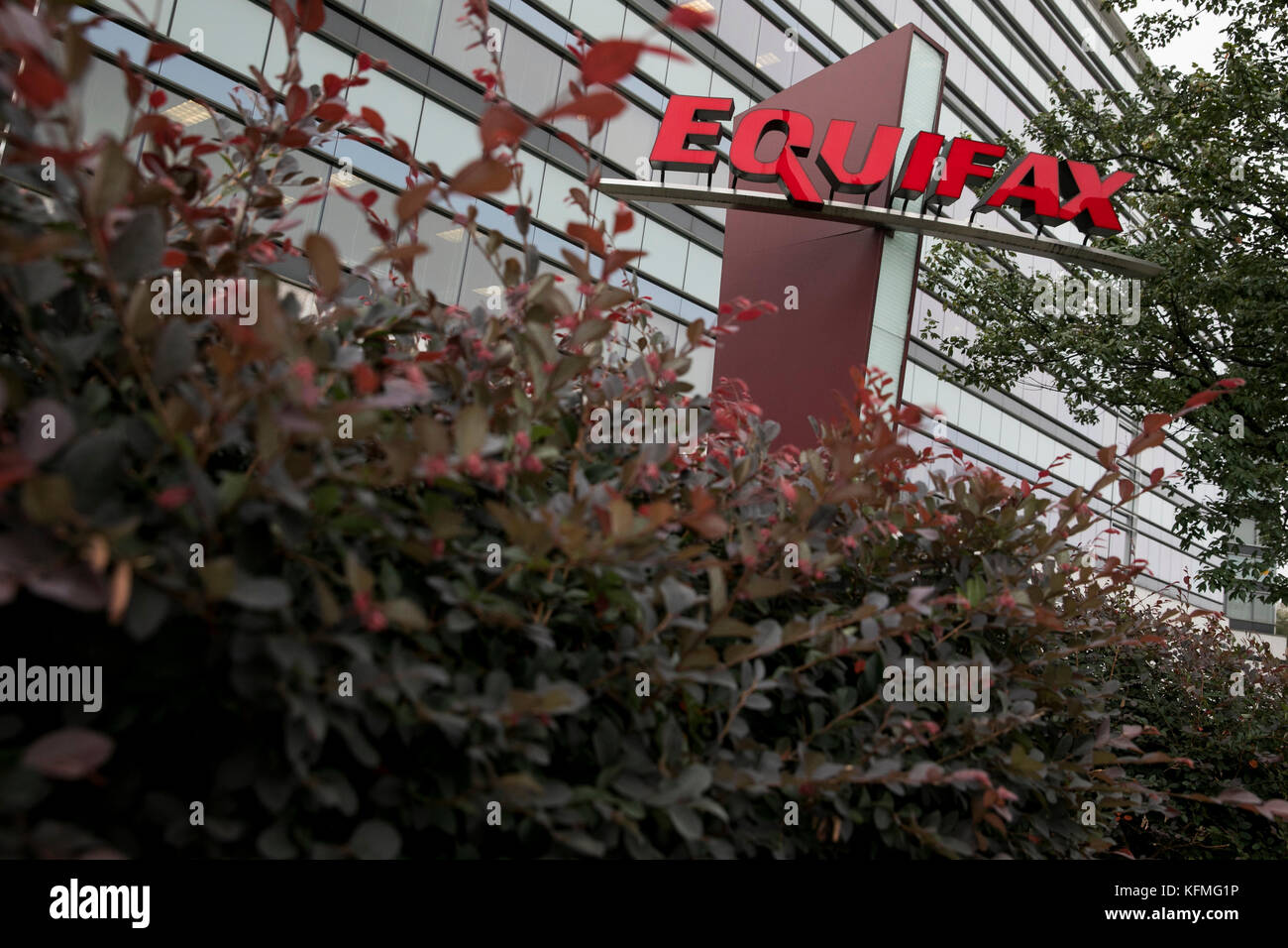 A logo sign outside of the headquarters of Equifax in Atlanta, Georgia ...