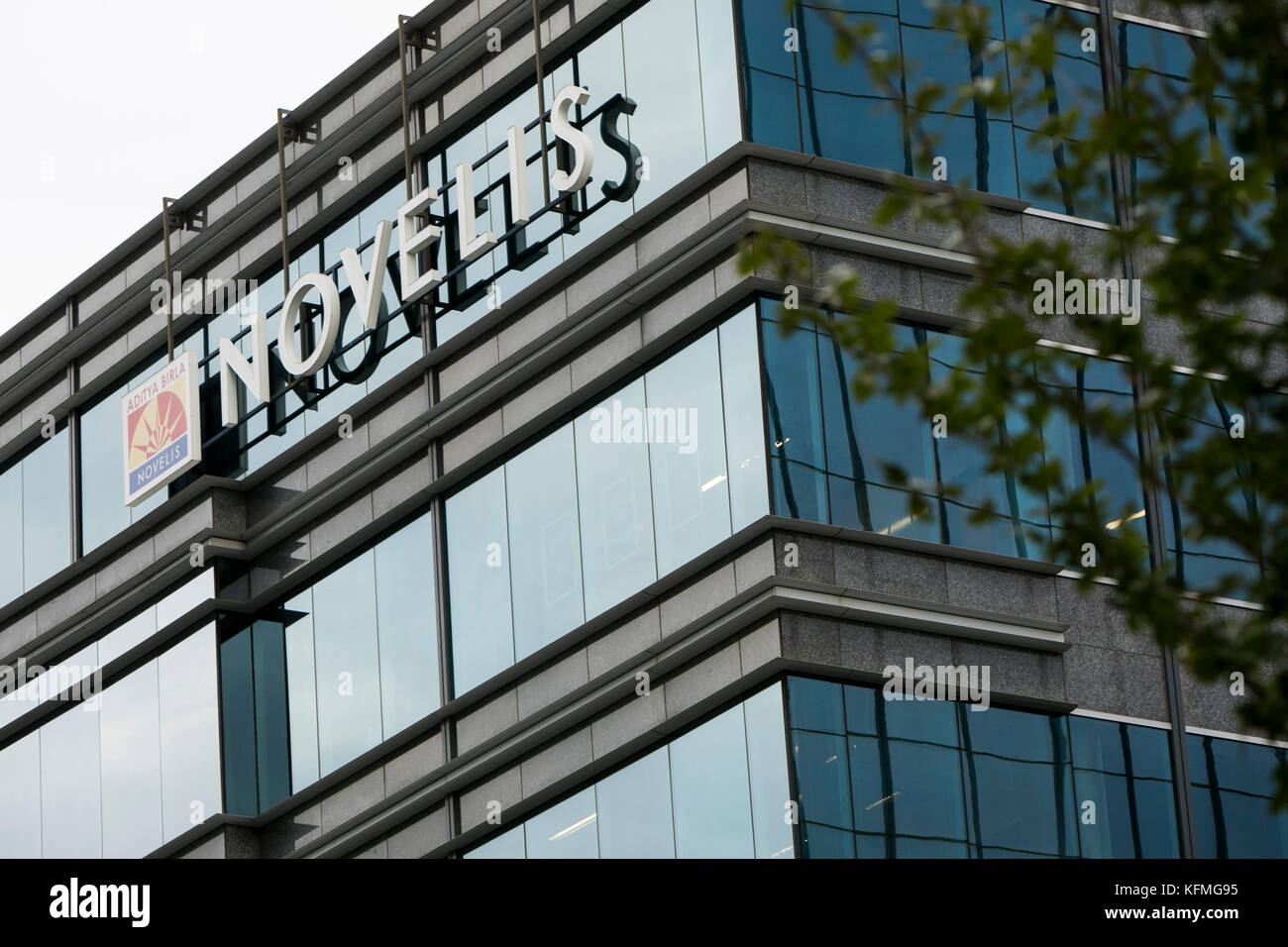 A logo sign outside of the headquarters of Novelis Inc., in Atlanta ...