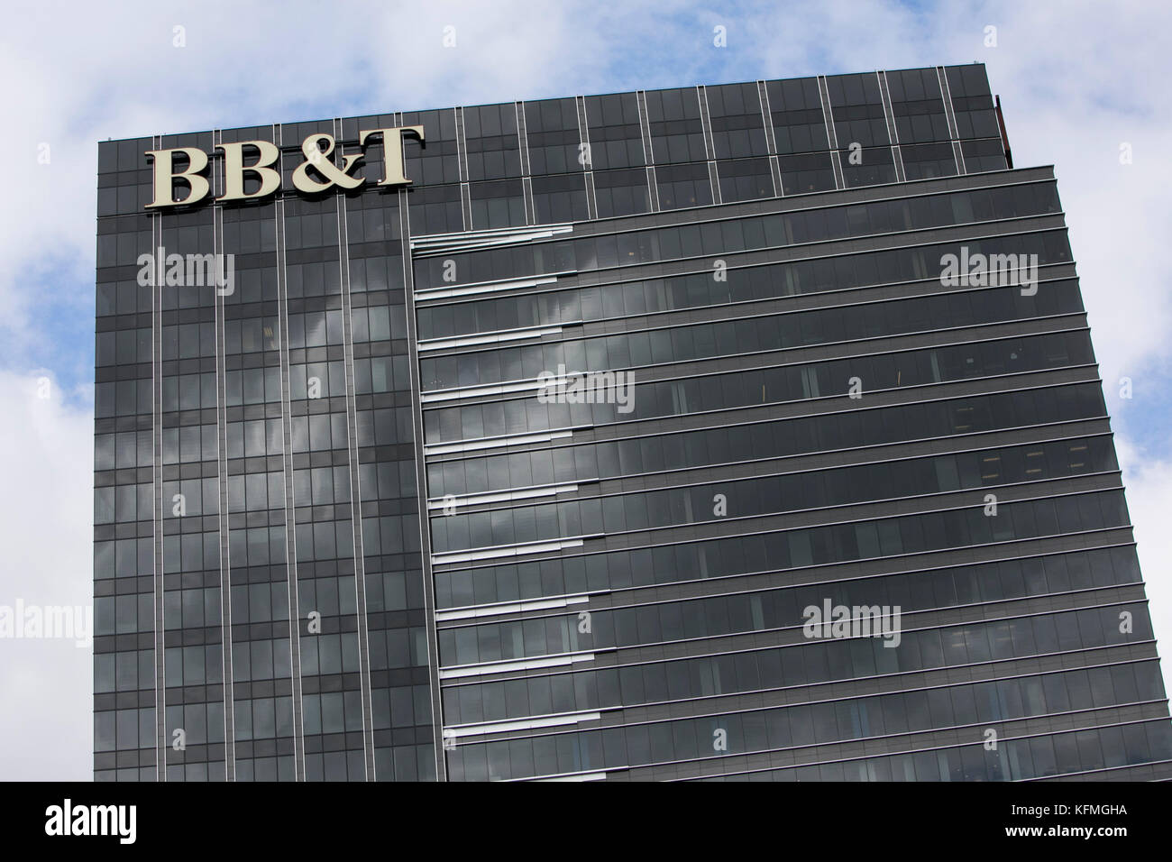 A logo sign outside of a facility occupied by the BB&T Corporation in ...