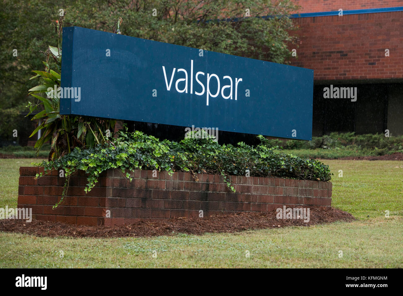 A logo sign outside of a facility occupied by The Valspar Corporation ...