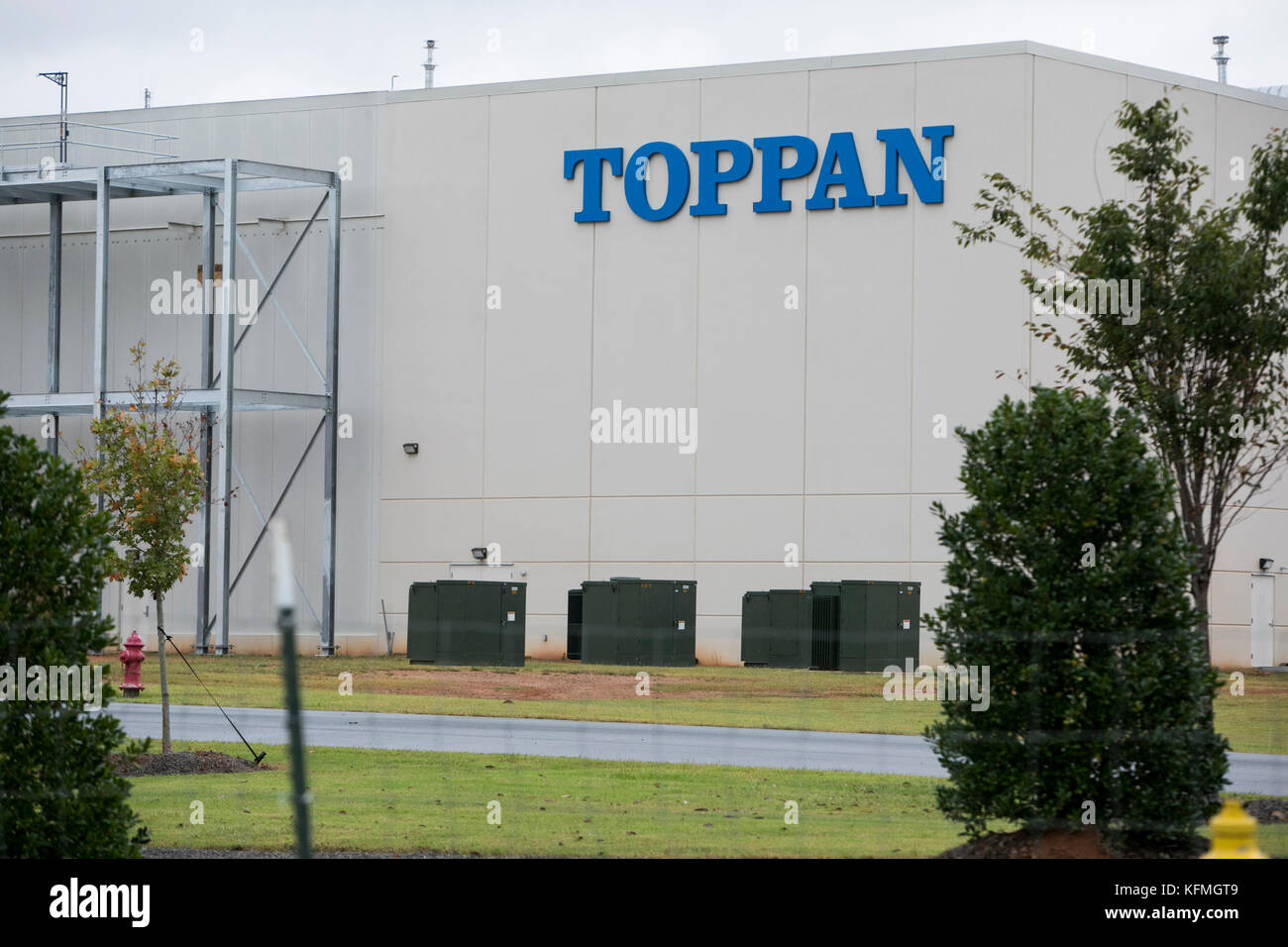 A logo sign outside of a facility occupied by Toppan Printing Co., Ltd ...