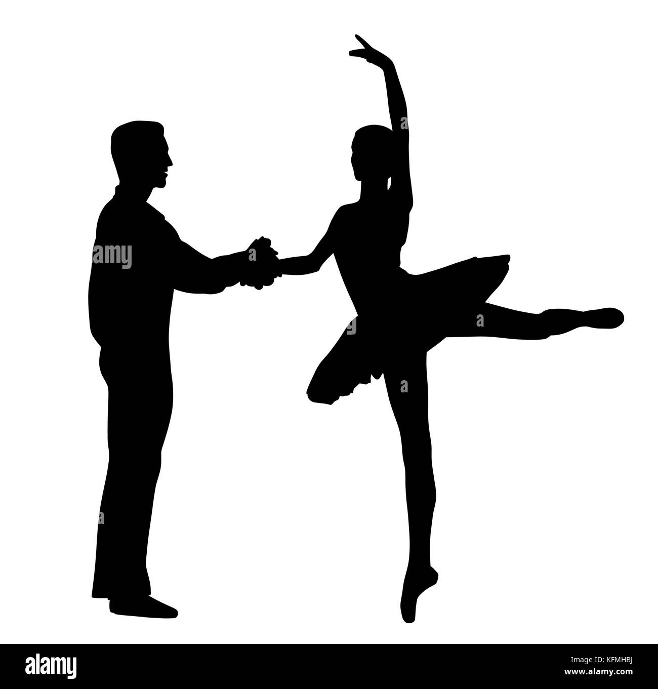 Male female ballet dancers Stock Vector Images - Alamy