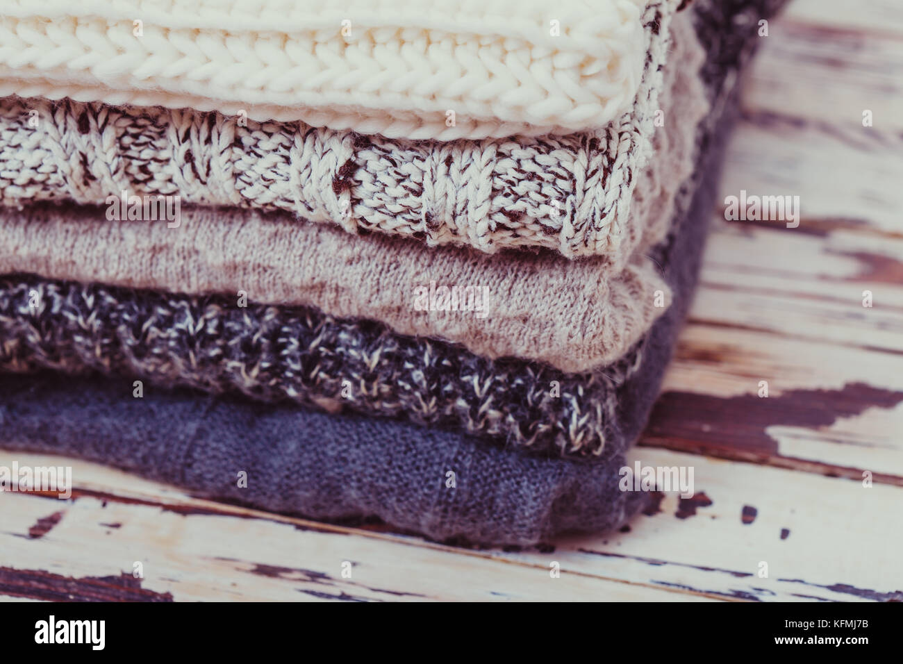 Collection of woolen clothes Stock Photo - Alamy