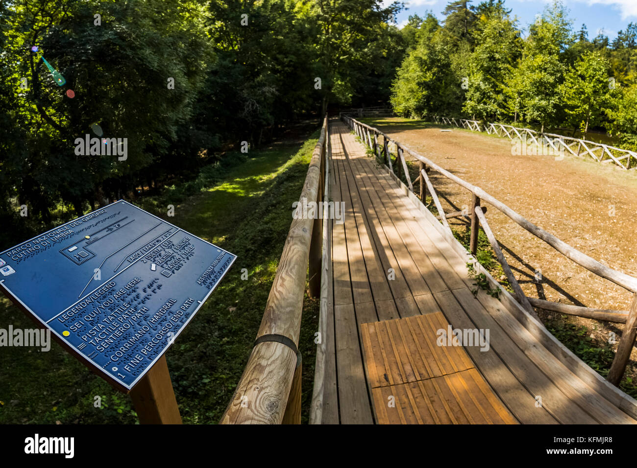 Braille description and access path, Umbra Forest. Park woodland and ...