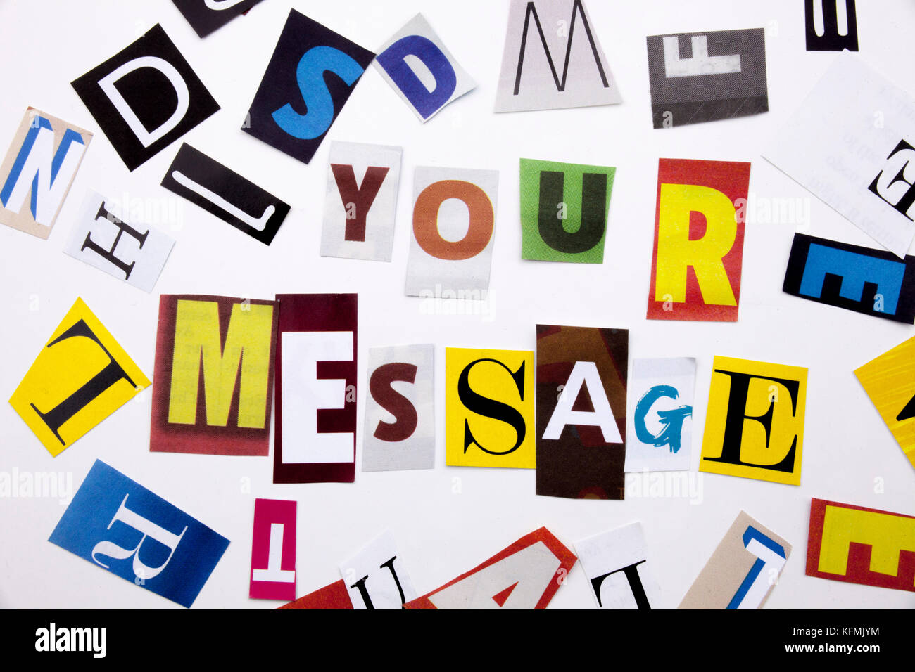 A word writing text showing concept of MESSAGE made of different ...