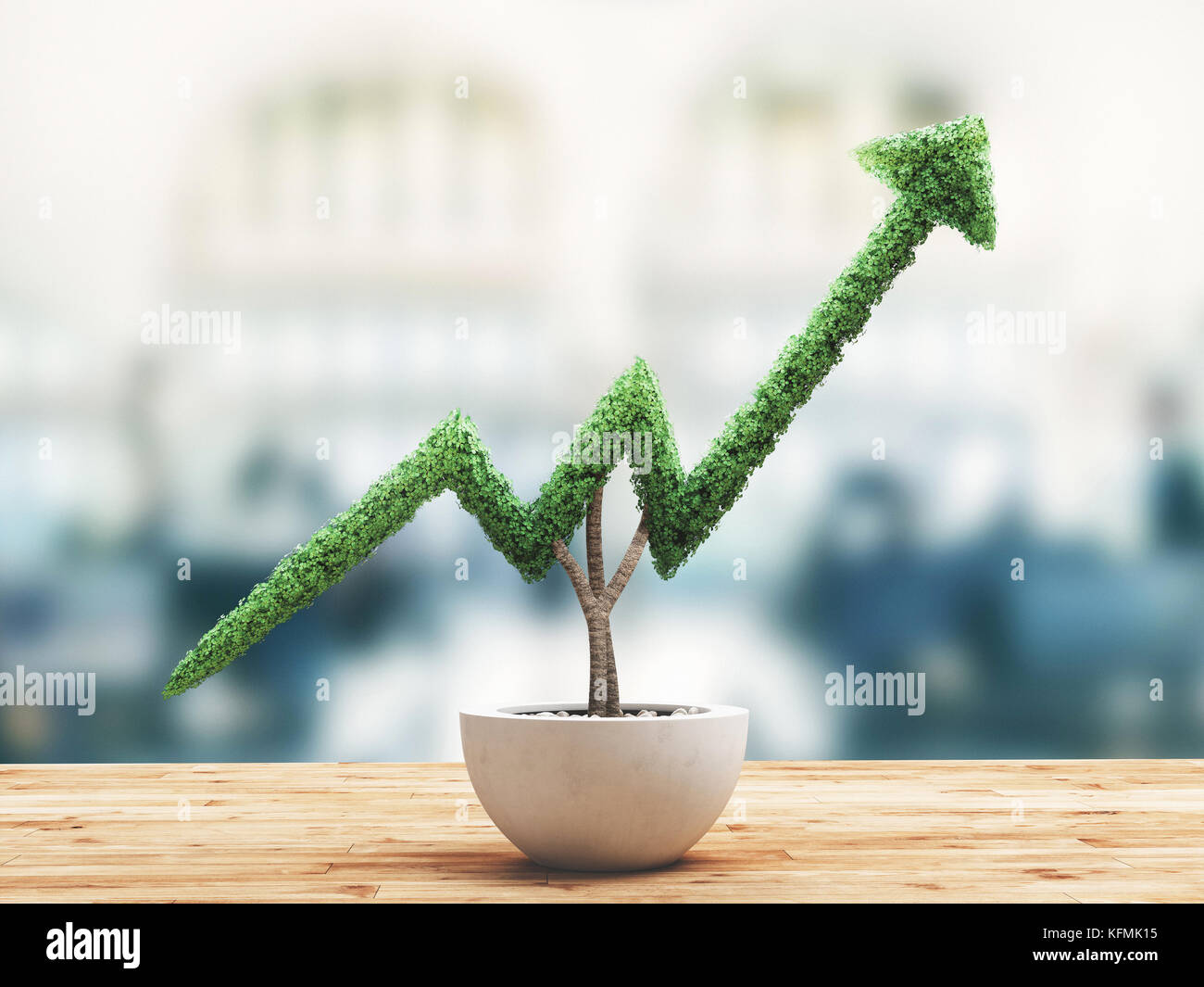 Green arrow, growth concept, 3d render illustration Stock Photo - Alamy