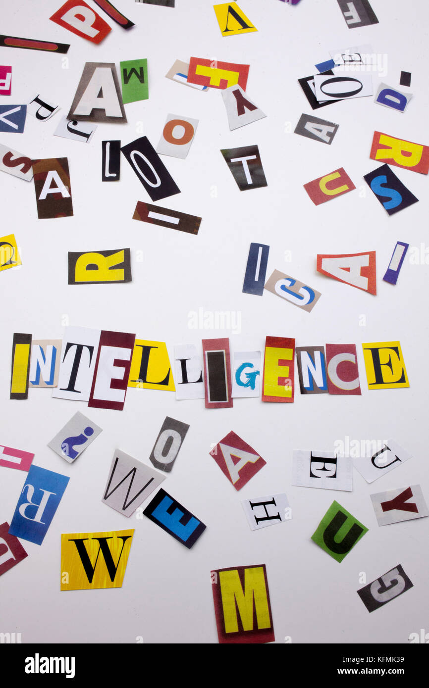 A word writing text showing concept of INTELLIGENCE made of different ...