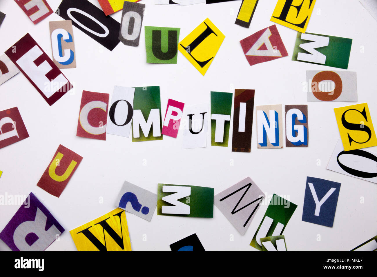 A word writing text showing concept of COMPUTING made of different ...
