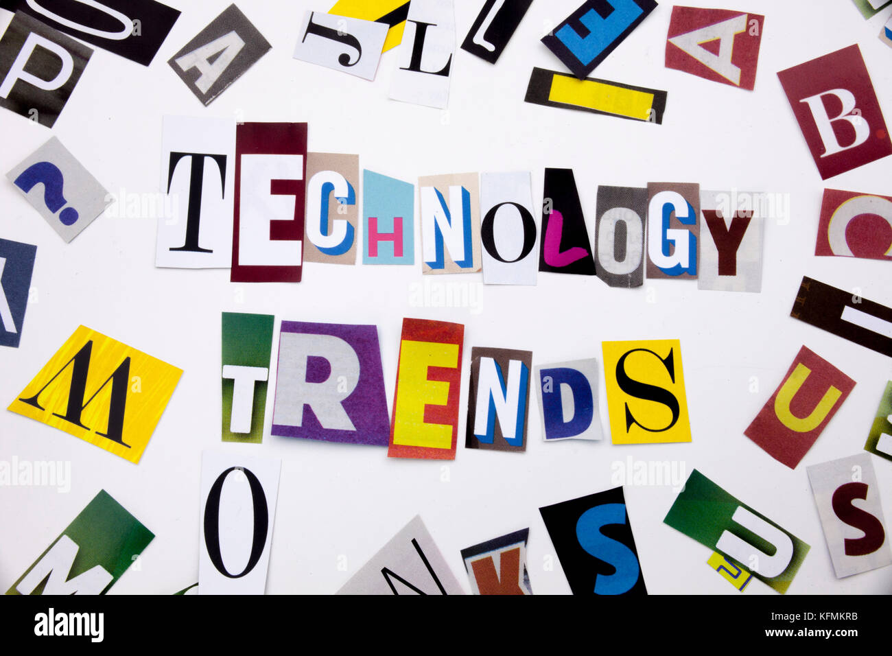 A word writing text showing concept of TECHNOLOGY TRENDS made of ...