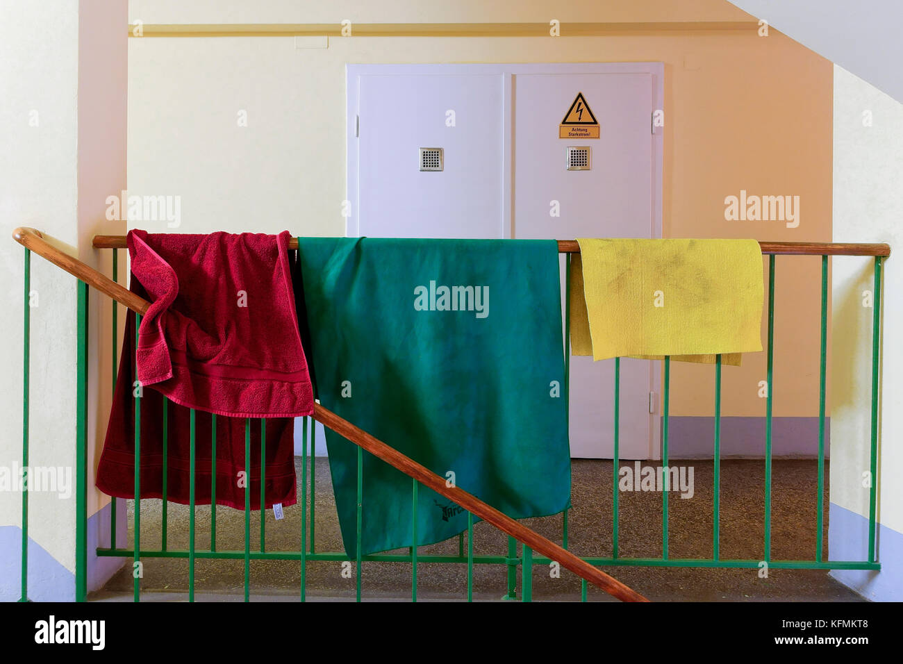 Hanging railing railings drying hi-res stock photography and images - Alamy