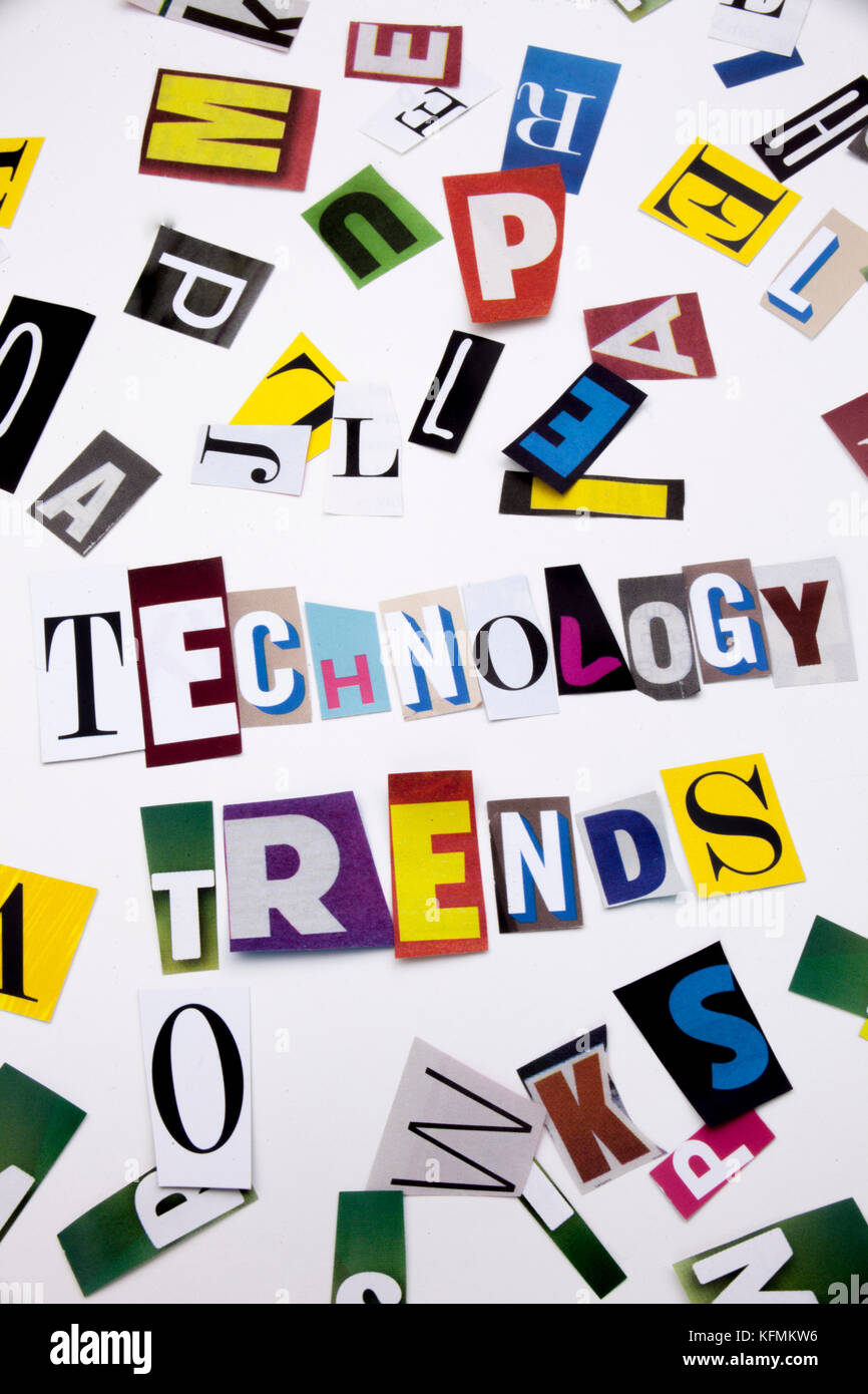 A word writing text showing concept of TECHNOLOGY TRENDS made of ...