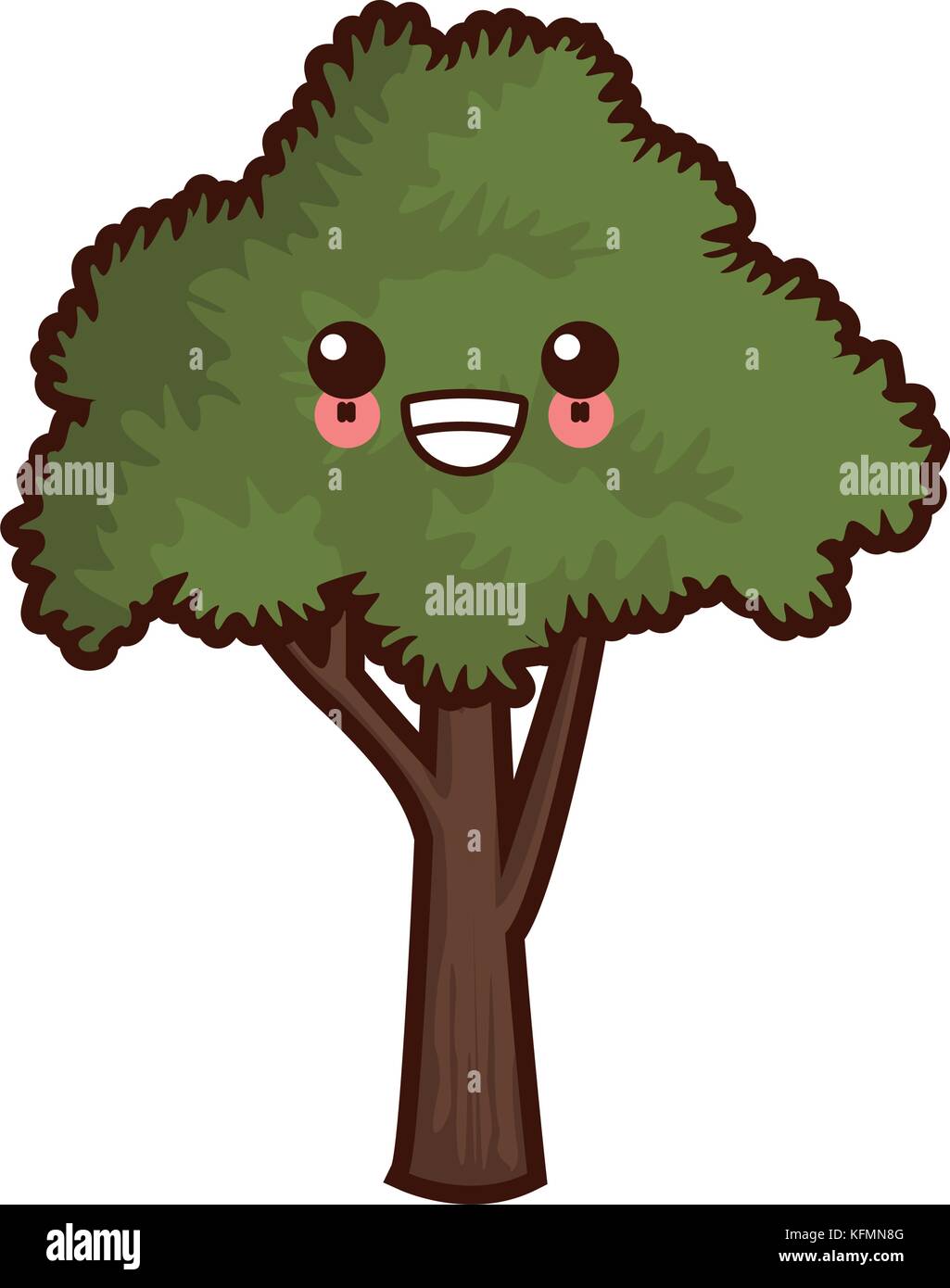Tree nature symbol cute kawaii cartoon Stock Vector Image & Art - Alamy