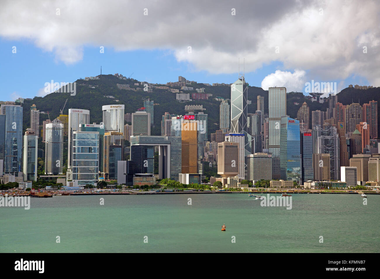 HONG KONG - OCTOBER 2: Victoria harbor on October 2, 2017 in Hong Kong ...