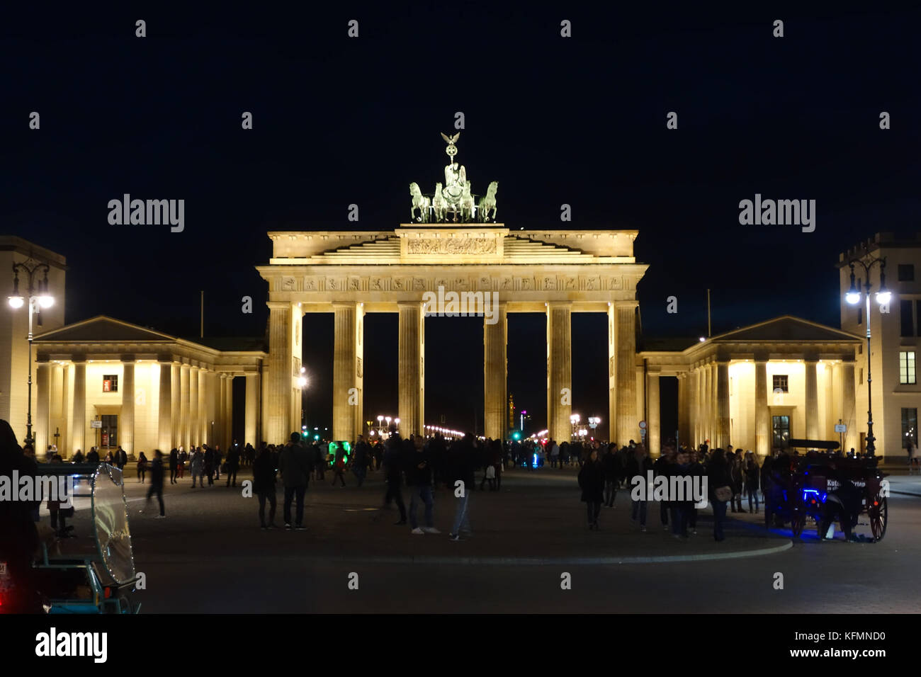 The Brandenburg gate in Berlin at night Stock Photo - Alamy