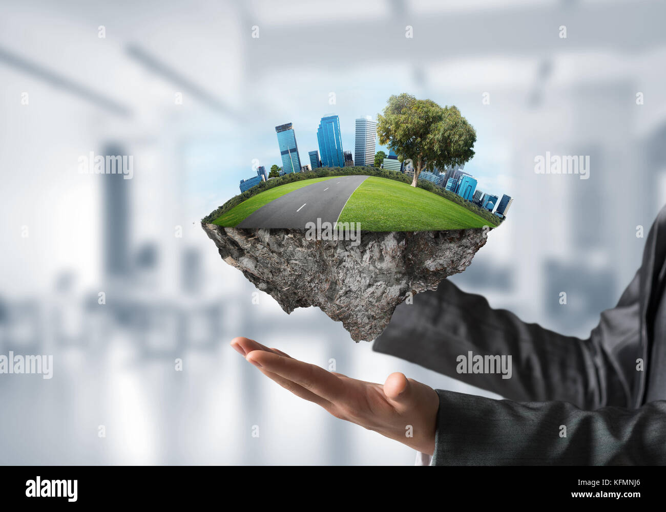 Modern eco friendly city and ecology concepts Stock Photo - Alamy