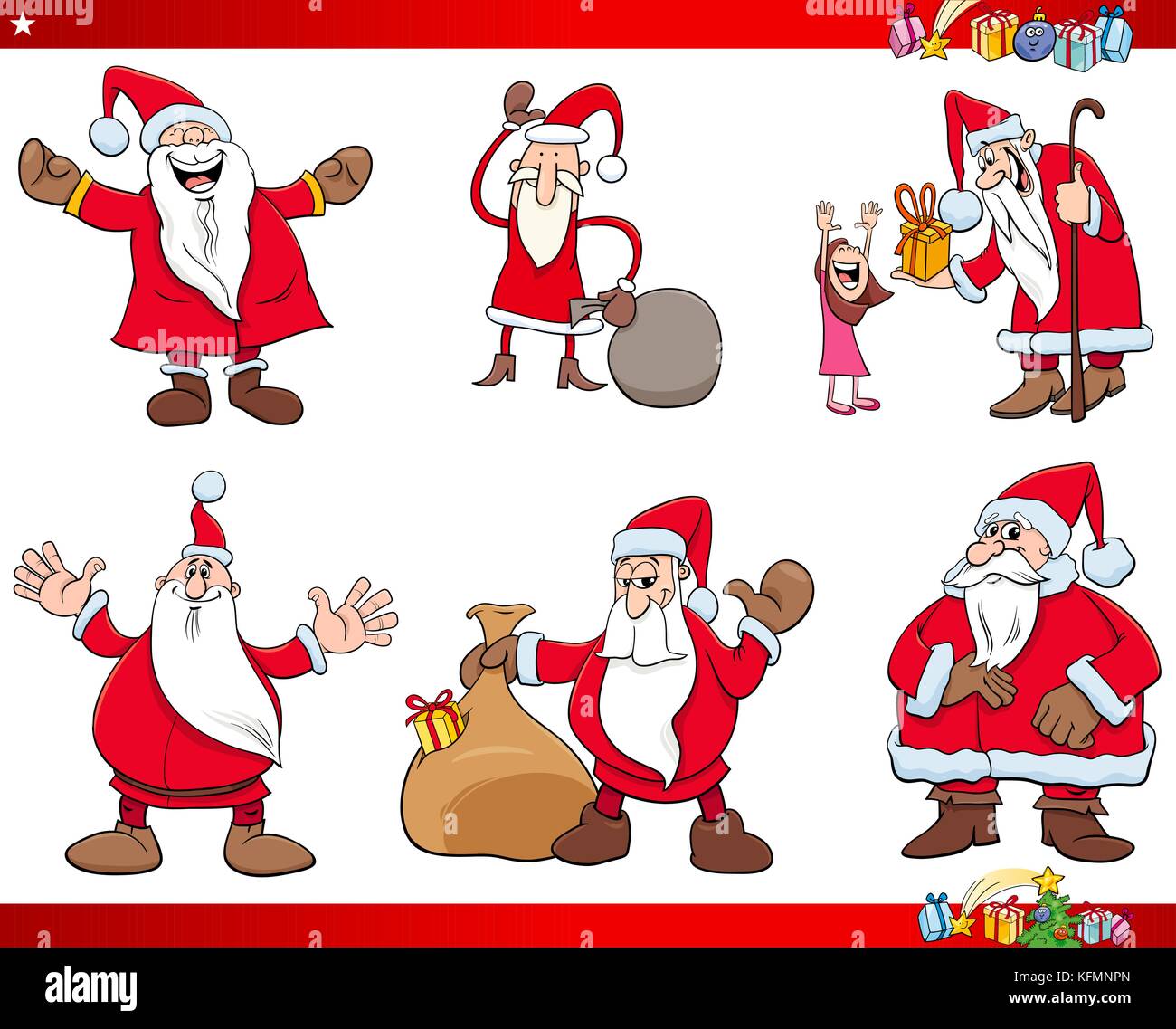 Cartoon Illustration of Santa Claus Christmas Characters Collection ...