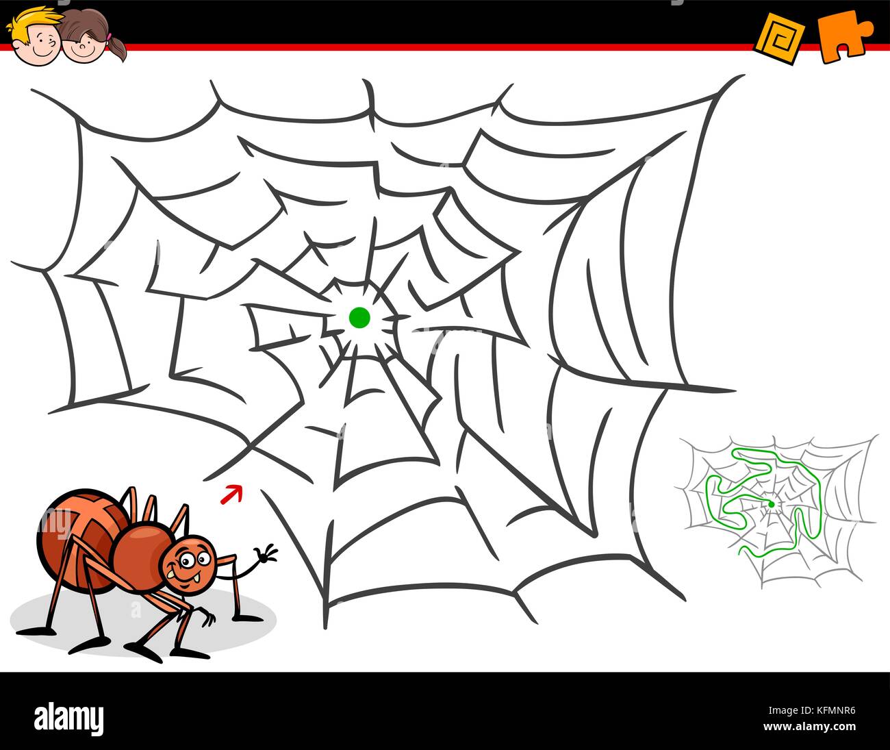 Cartoon Illustration of Education Maze or Labyrinth Activity Game for ...