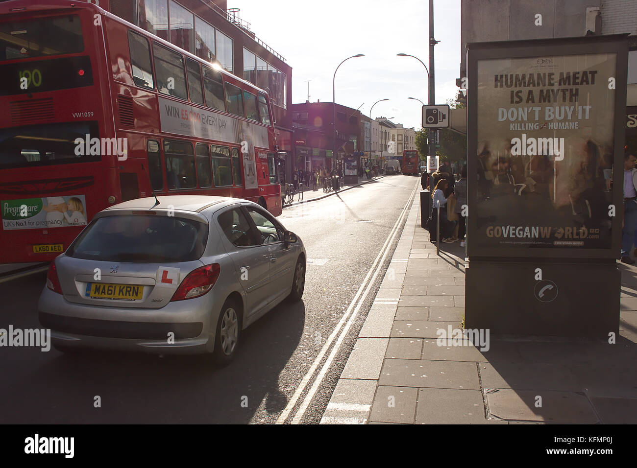 Hammersmith King Street London,United Kingdom.Sunny Sunday afternoon in ...