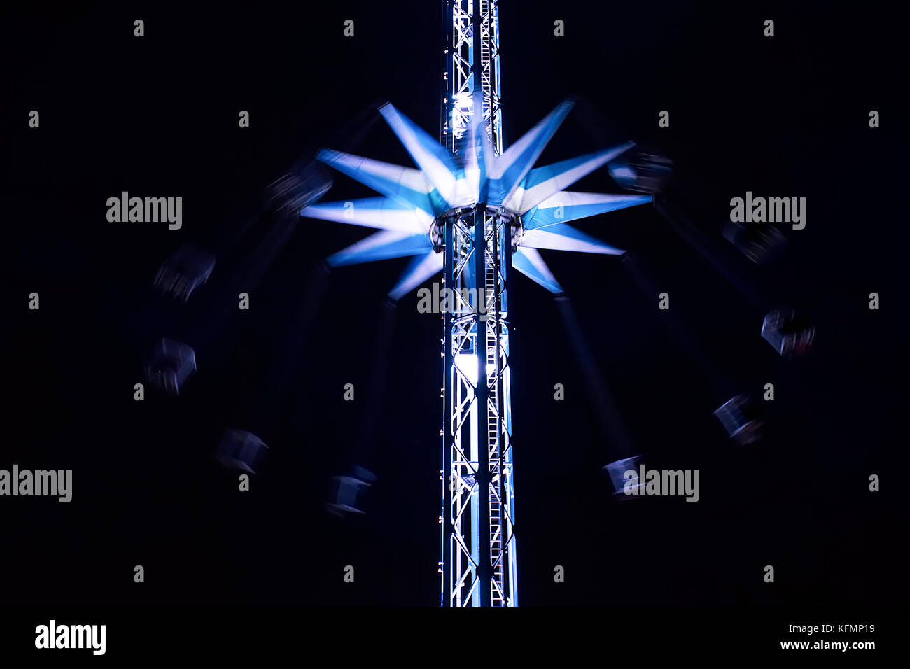 Spinning Starflyer at night,South Bank ,London,United Kingdom,summer ...