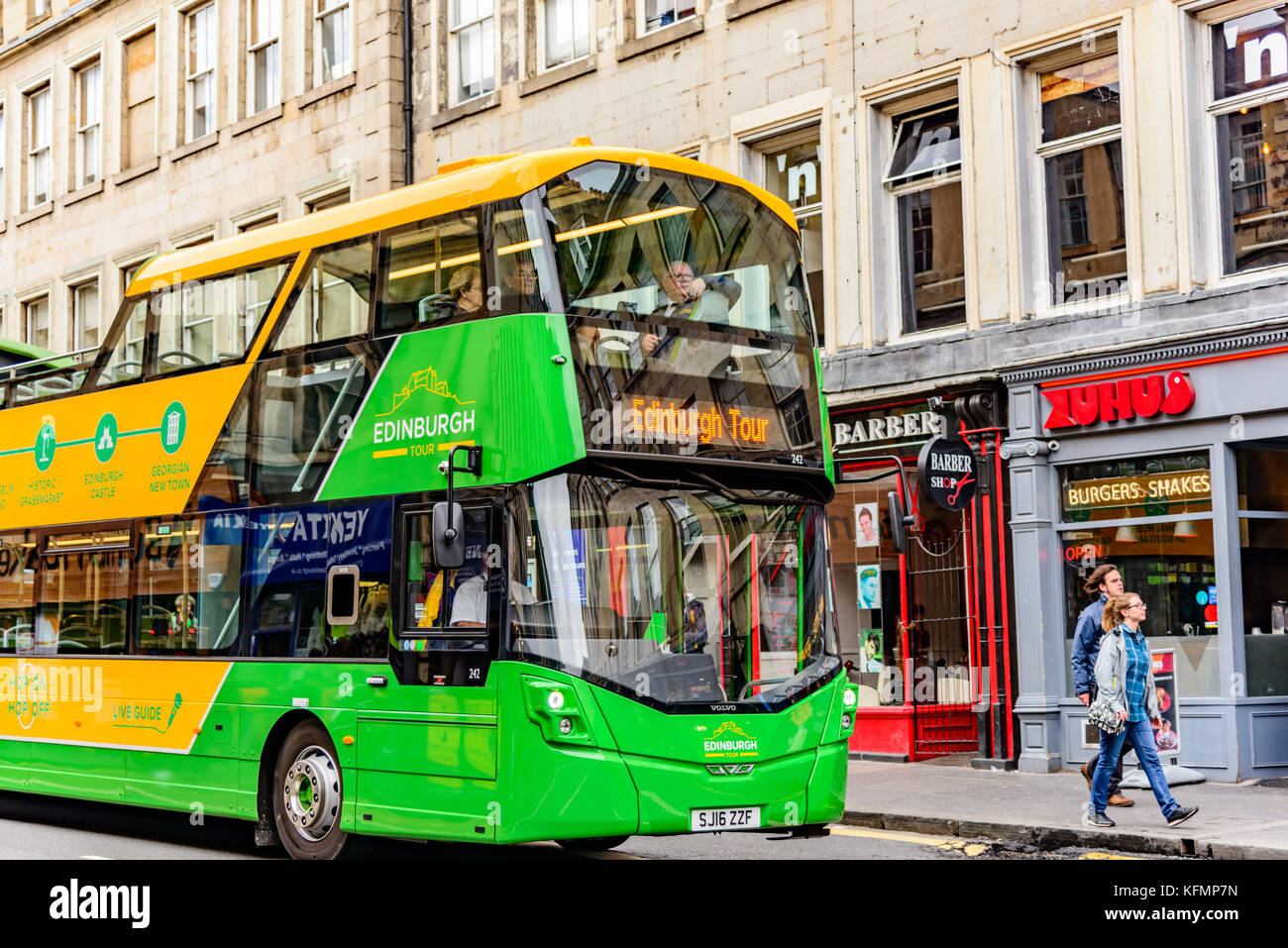 green city sightseeing bus in edinburgh scotland Stock Photo - Alamy
