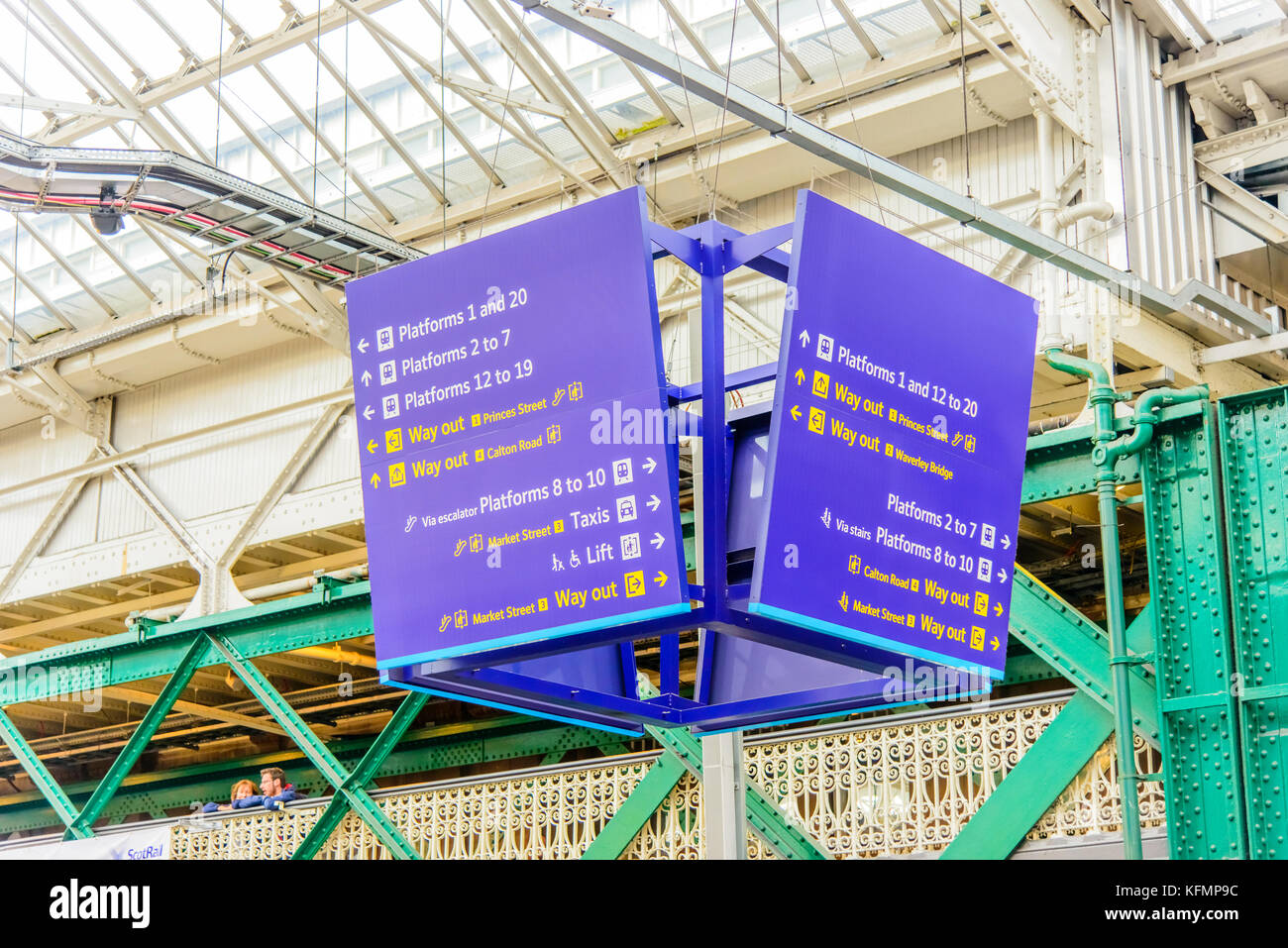 Edinburgh train station sign hi-res stock photography and images - Alamy