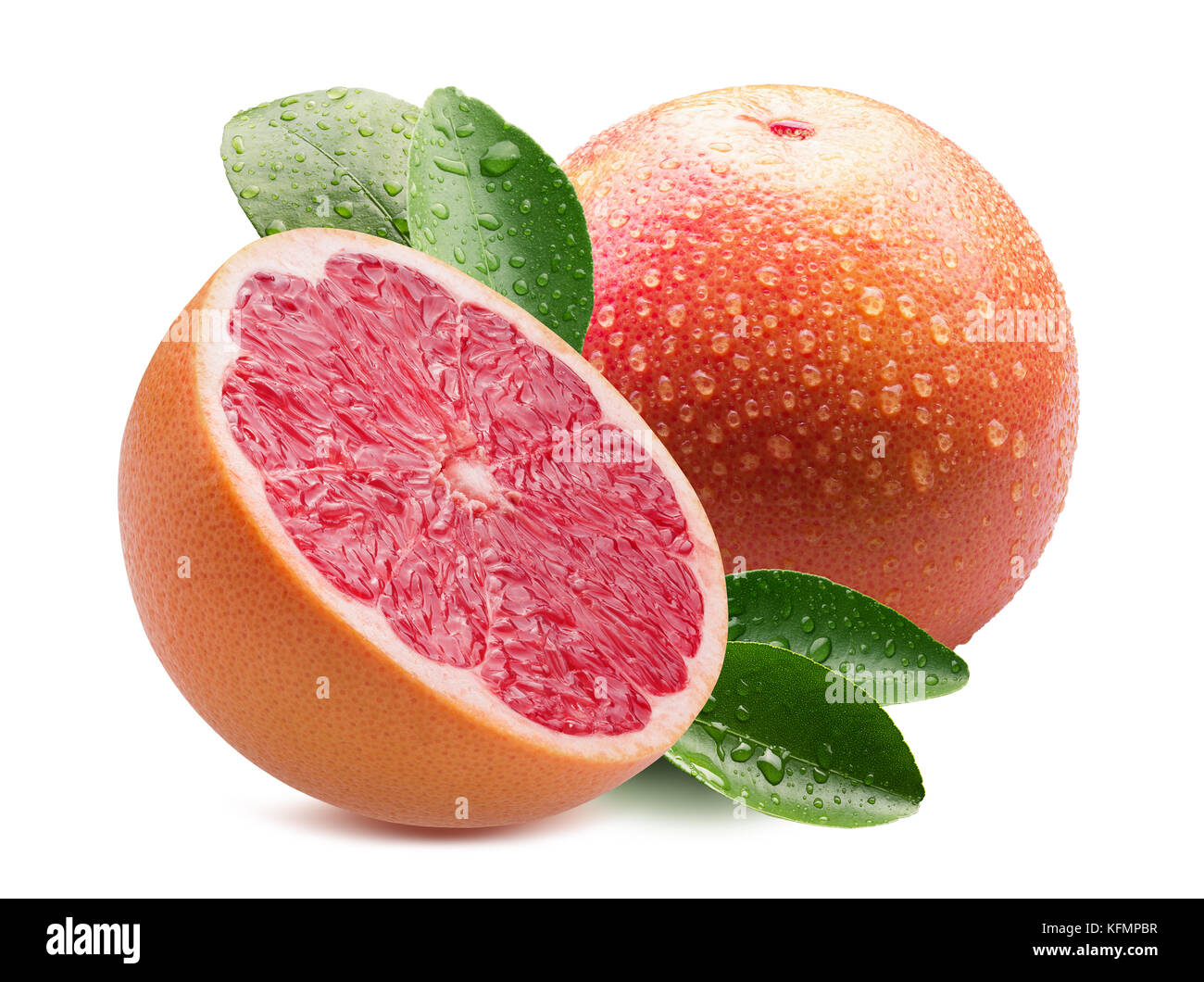 grapefruits with water drops isolated on a white background Stock Photo ...
