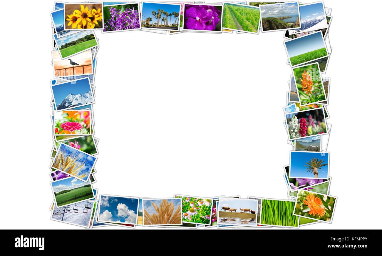 Frame made of various nature photos Stock Photo - Alamy
