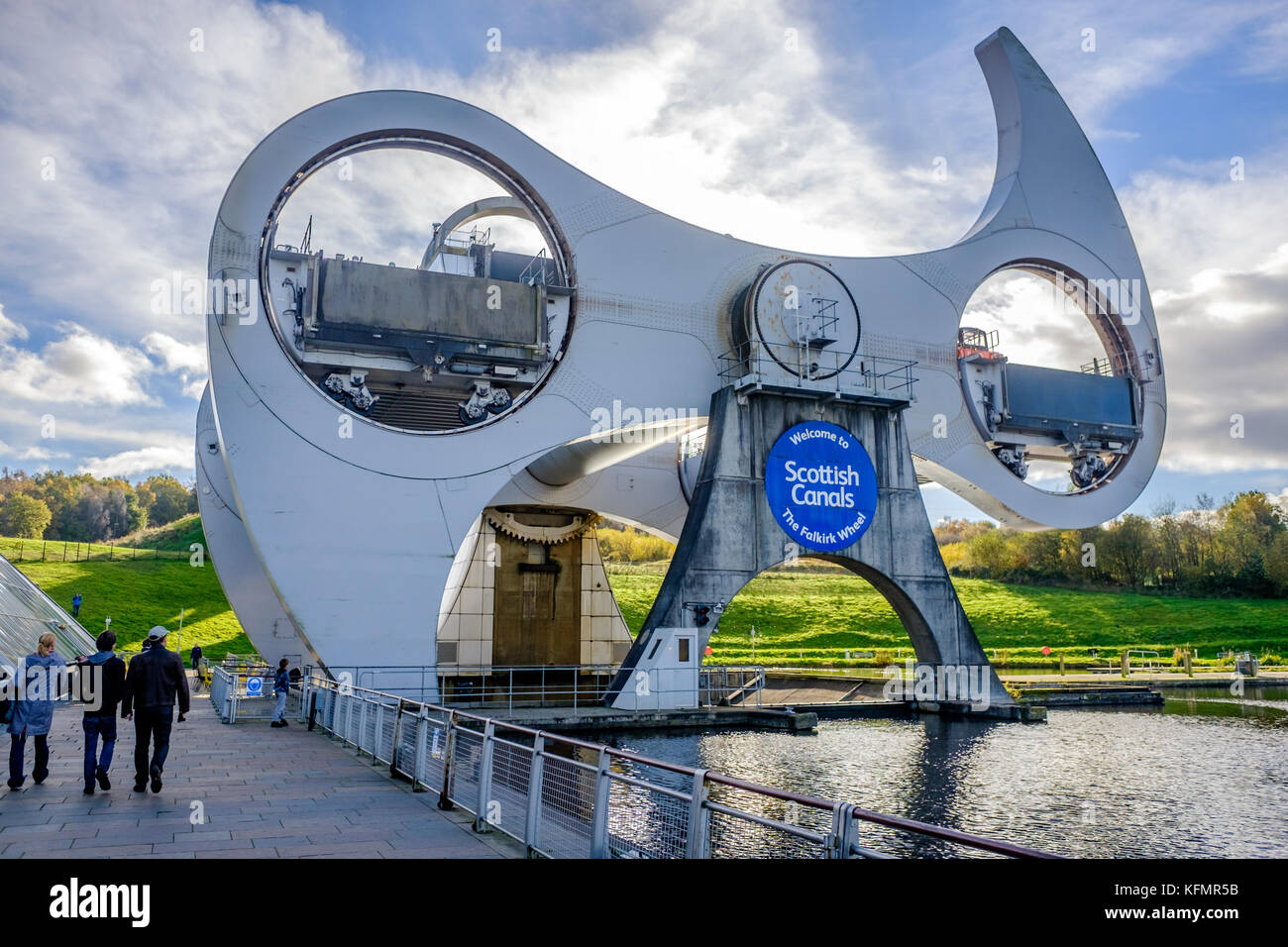 Falkirk Wheel, the world's first rotating boatlift, Scotland, UK Stock ...