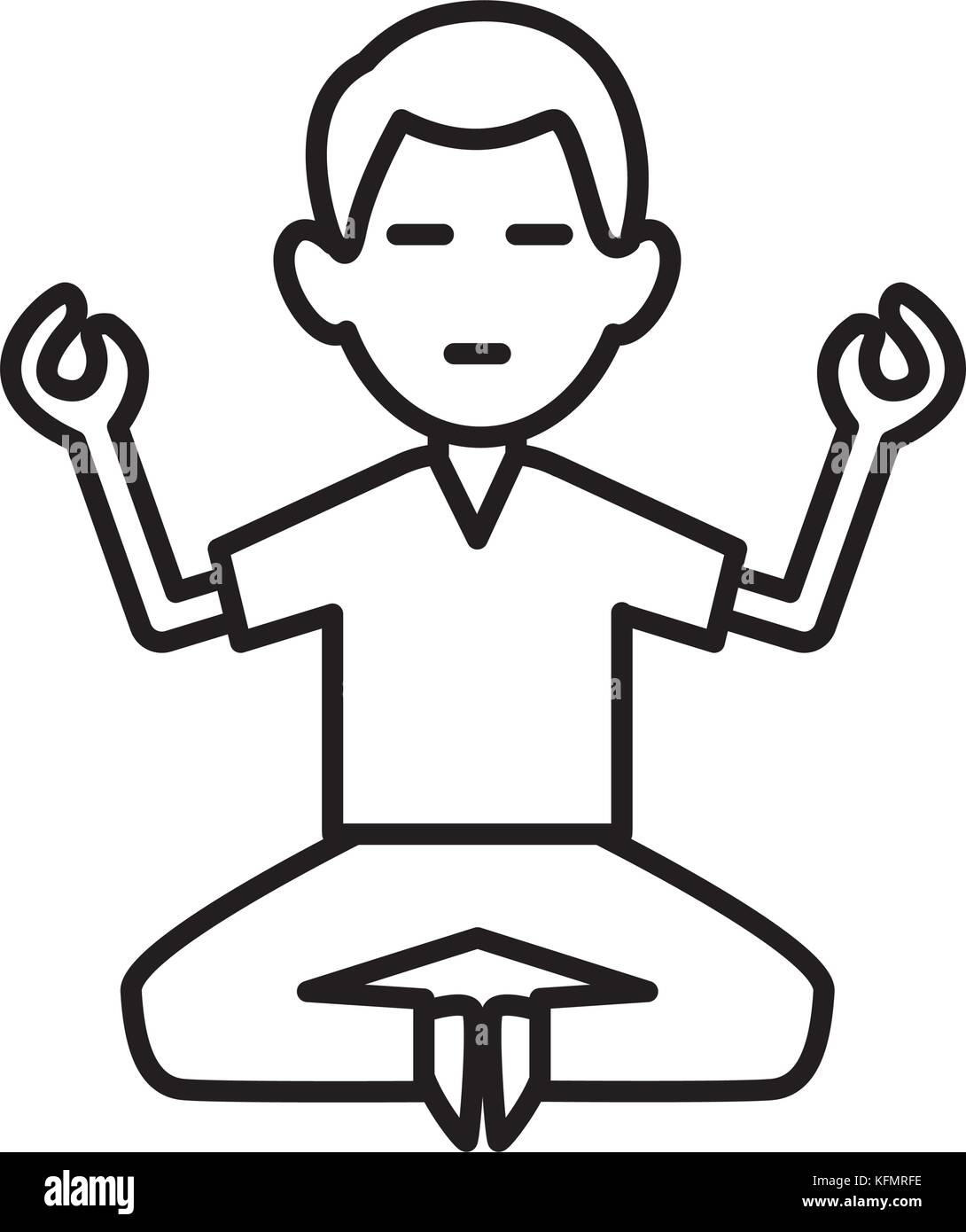 Man doing yoga Stock Vector Image & Art - Alamy