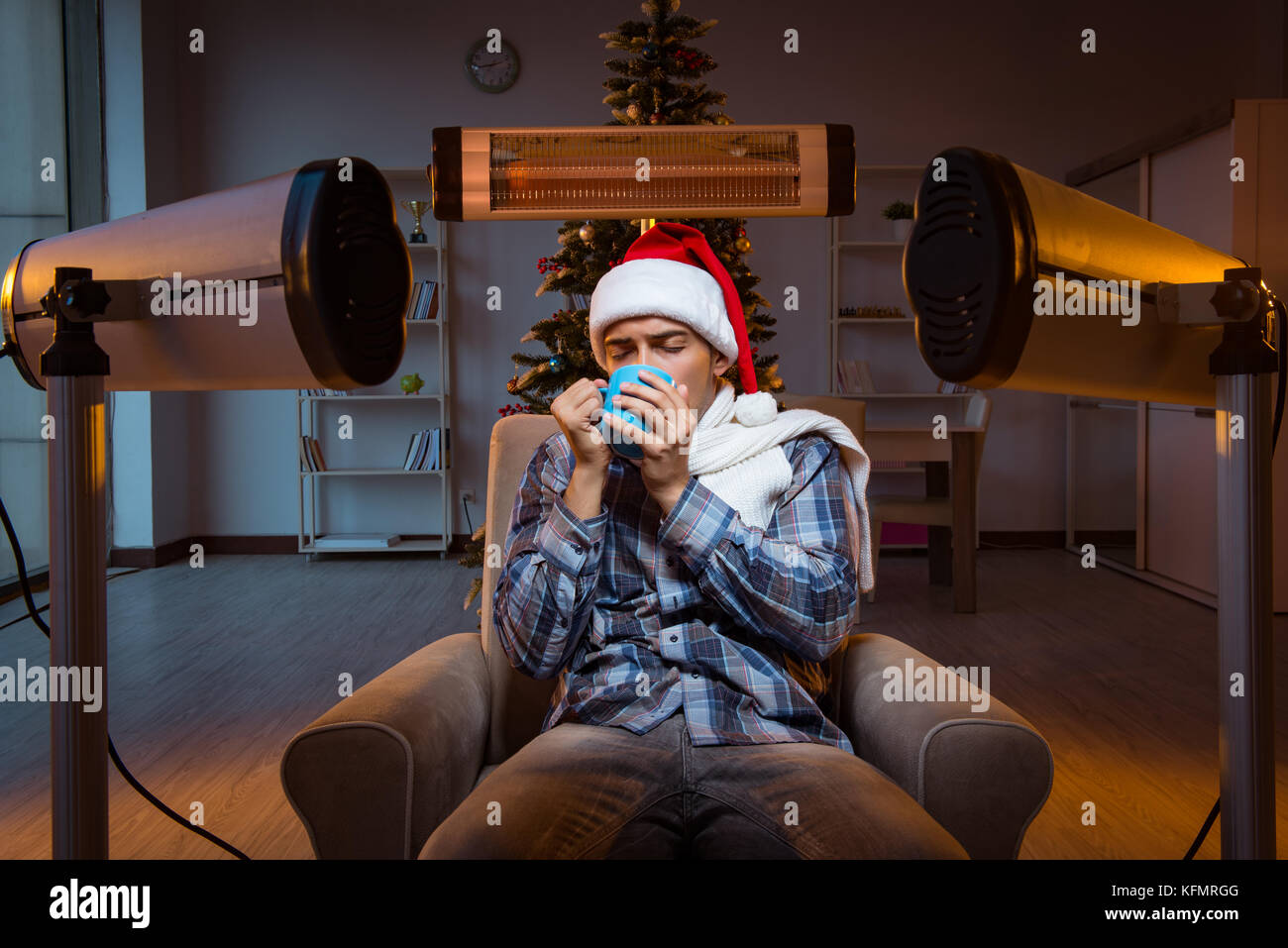 Man suffering from cold at home Stock Photo - Alamy