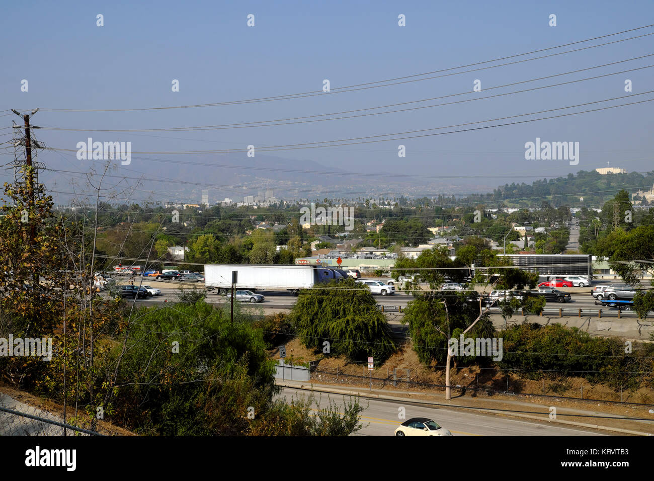 Cityscape looking east towards Eagle Rock & Frogtown over Golden State ...