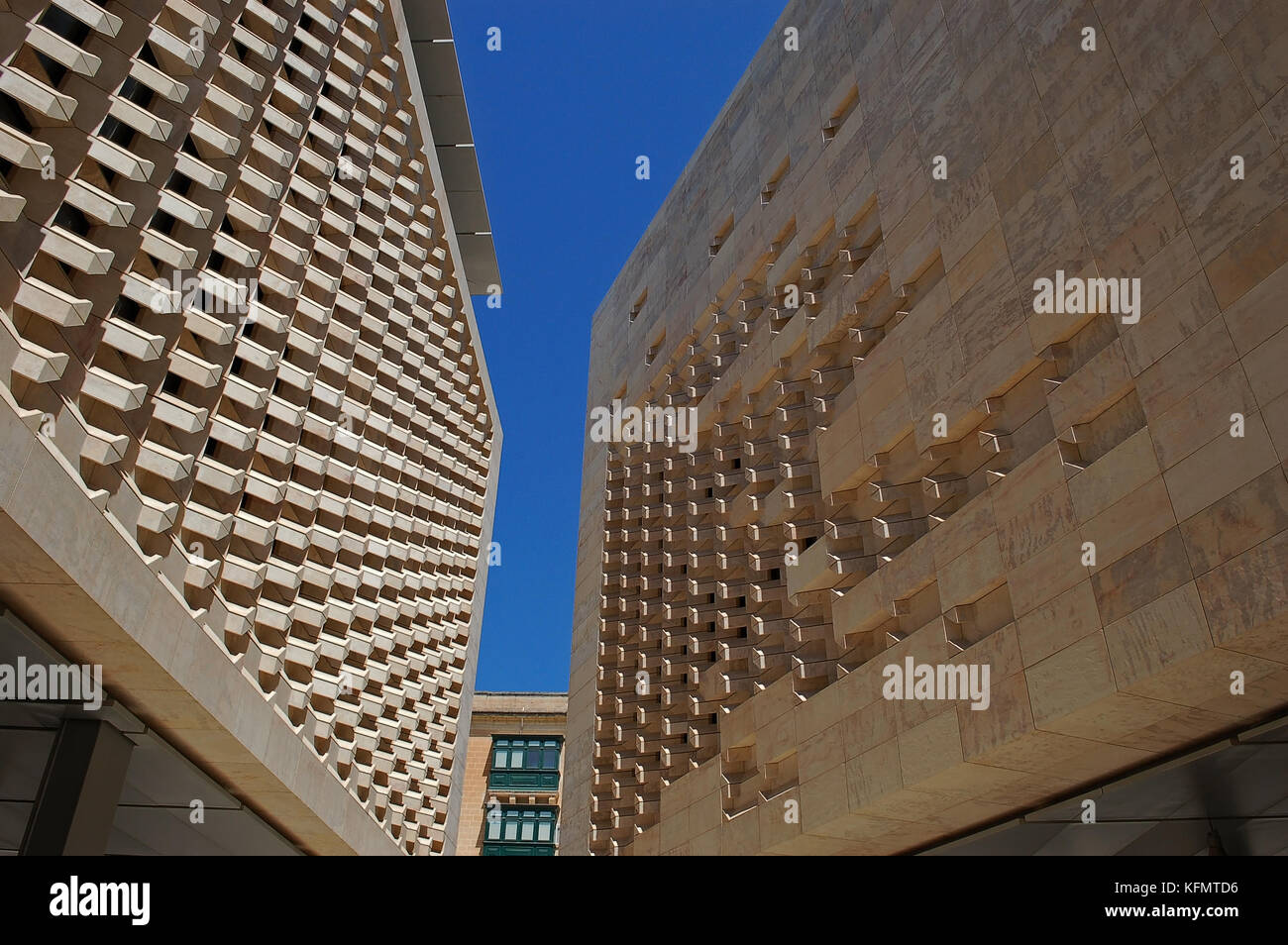 Valletta Parliament Building, juxtaposed facades Stock Photo - Alamy