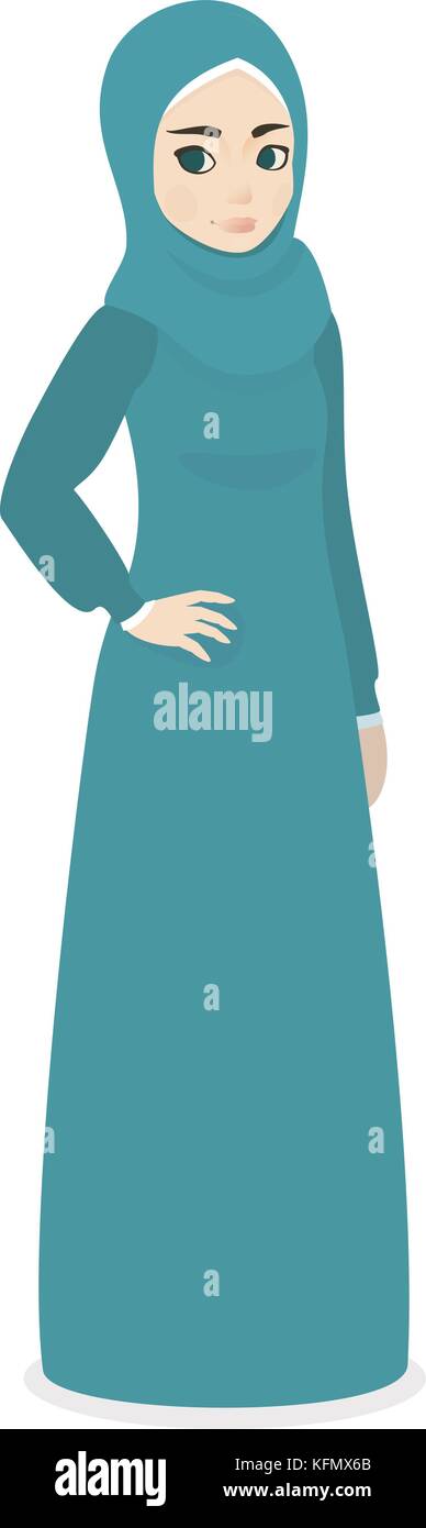 muslim beautiful girl woman in hijab - Full-length standing Portrait ...