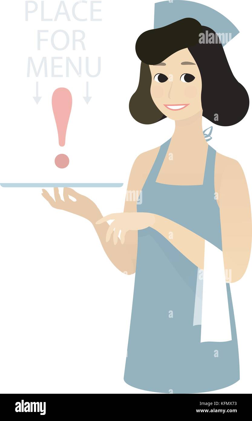 Restaurant staff pointing menu Stock Vector Images - Alamy