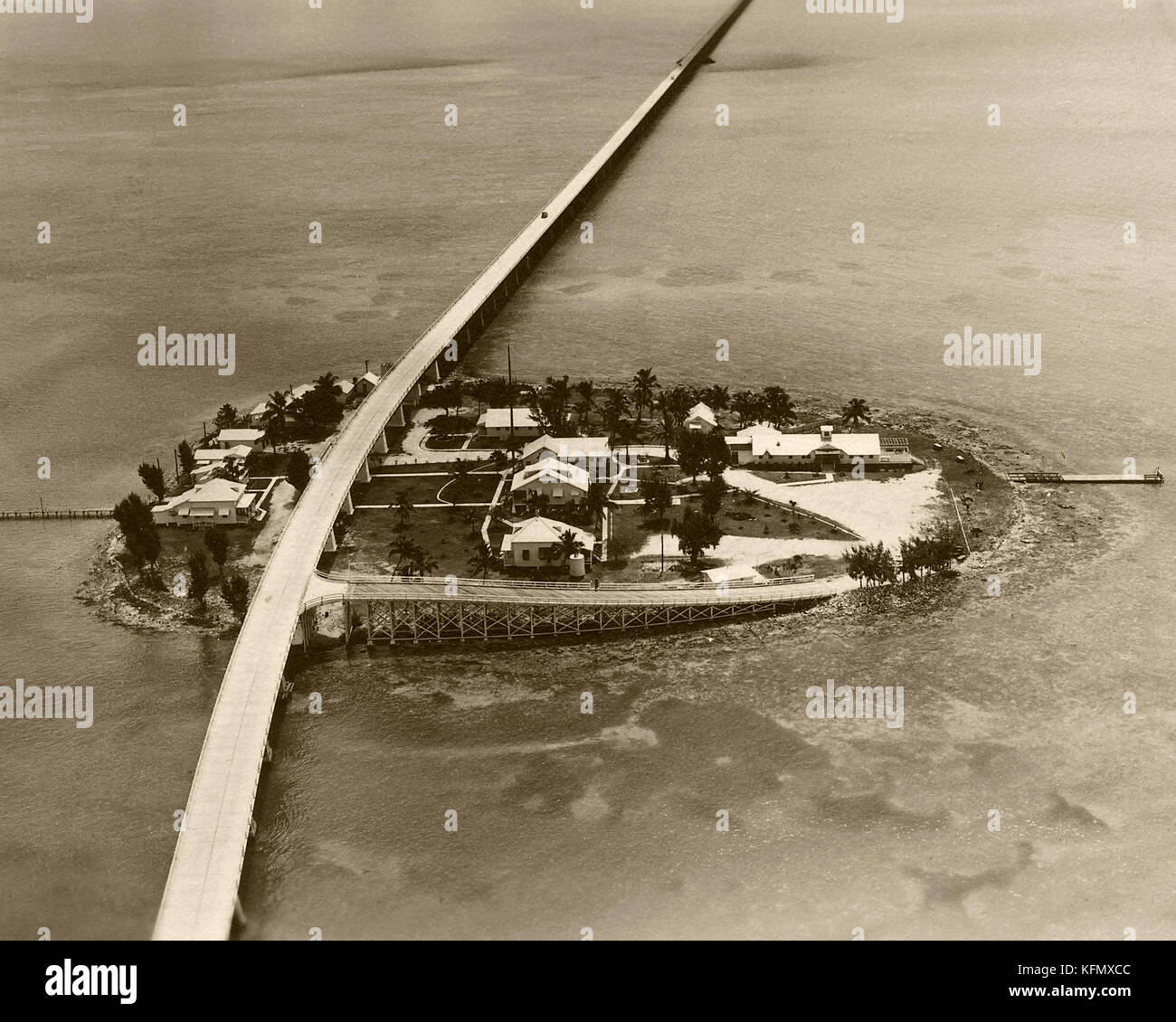Historic Overseas Highway through Pigeon Key, Florida Keys Stock Photo ...