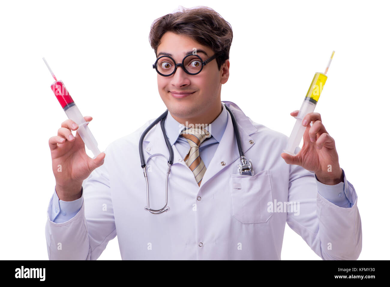 Mad doctor syringe hi-res stock photography and images - Alamy