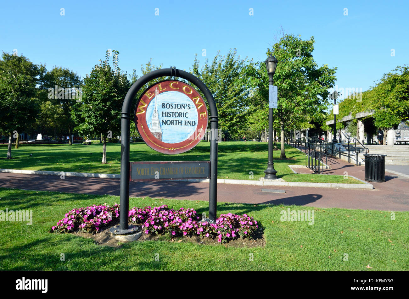 Welcome sign in Boston Historic North End Stock Photo - Alamy