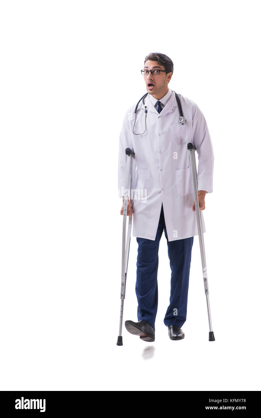 Young doctor physician standing walking isolated on white background ...