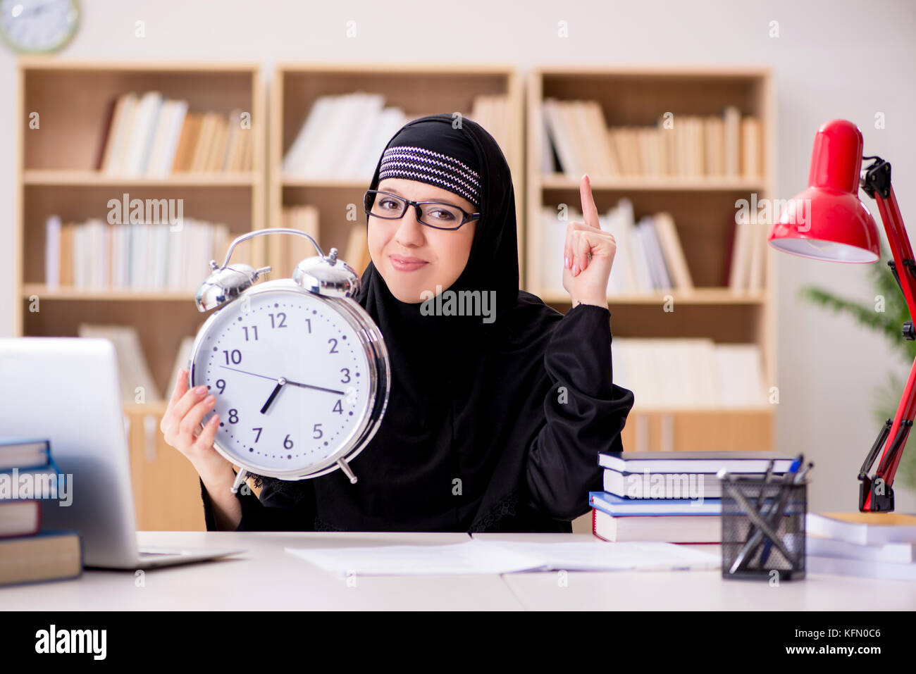 Muslim girl in hijab studying preparing for exams Stock Photo - Alamy