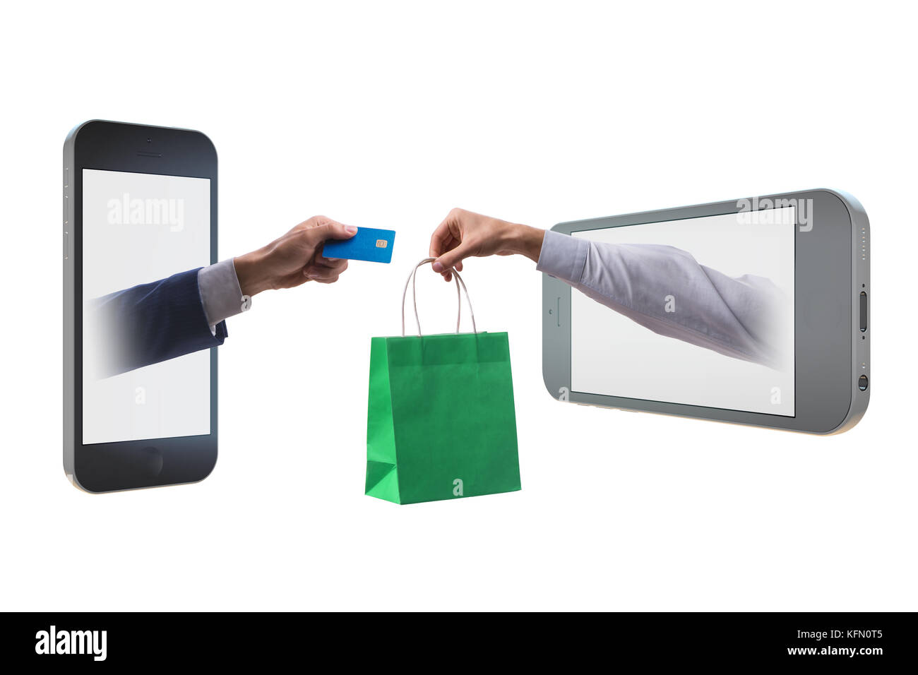 Online shopping through buying from internet Stock Photo - Alamy