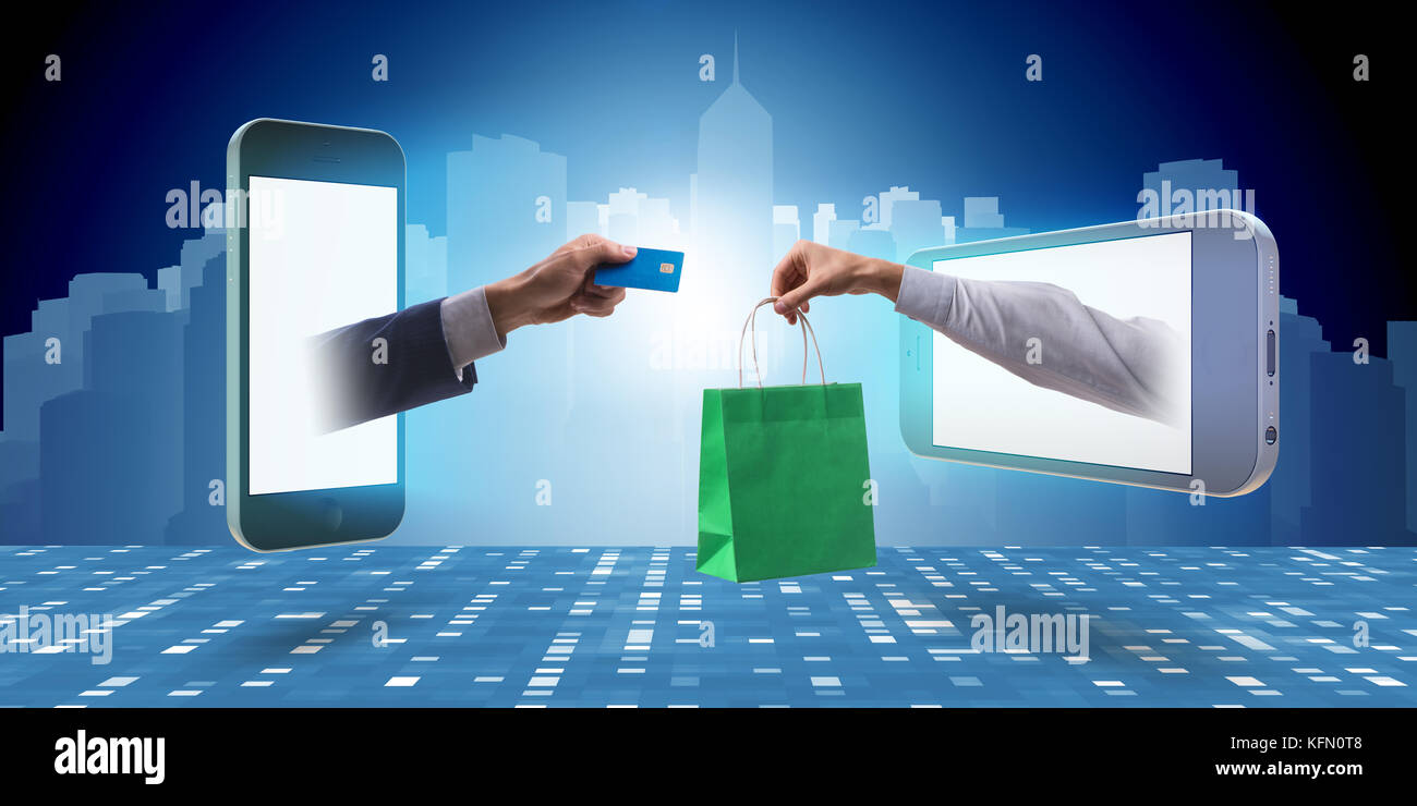 Online shopping through buying from internet Stock Photo - Alamy
