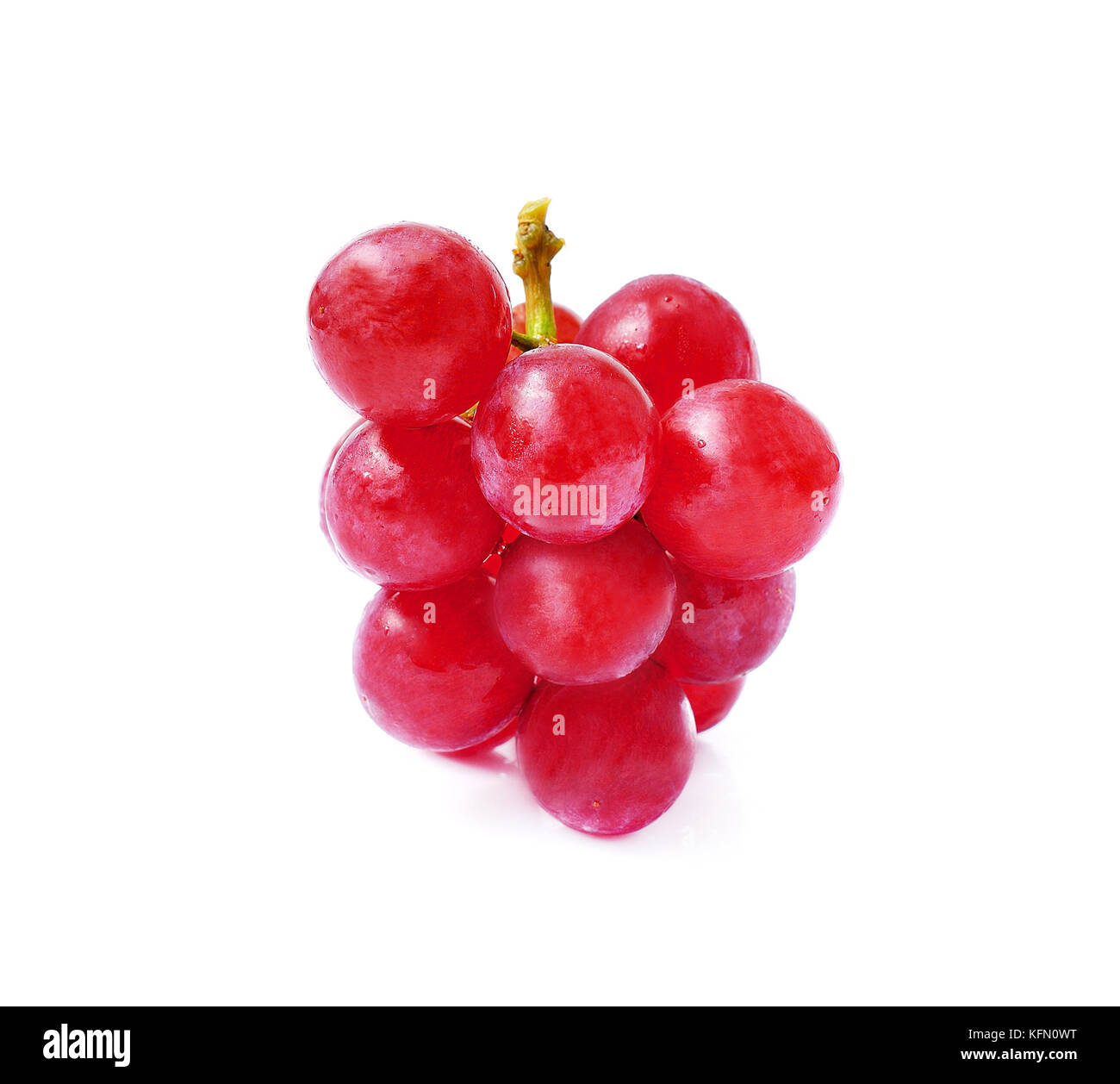 Ripe red grape isolated on white. With clipping path. Full depth of ...