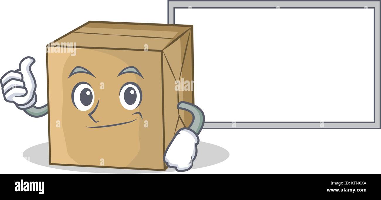 Thumbs up with board cardboard character character collection Stock ...