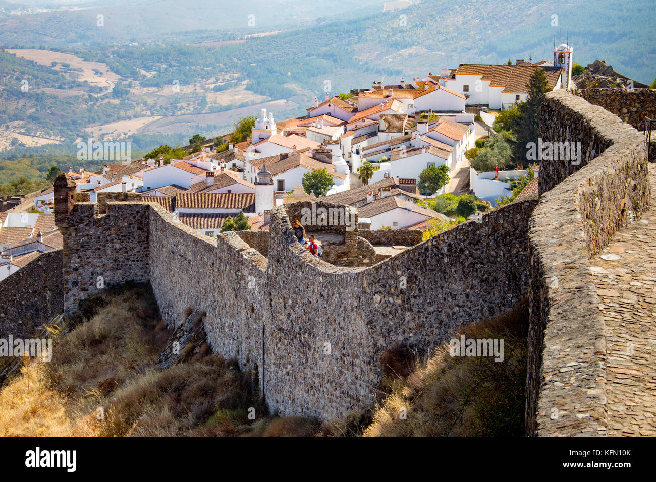 Tourists on the walls of Marvao Castle, Marvao, Alentejo, Portugal ... Tourists on the walls of Marvao Castle, Marvao, Alentejo, Portugal ...