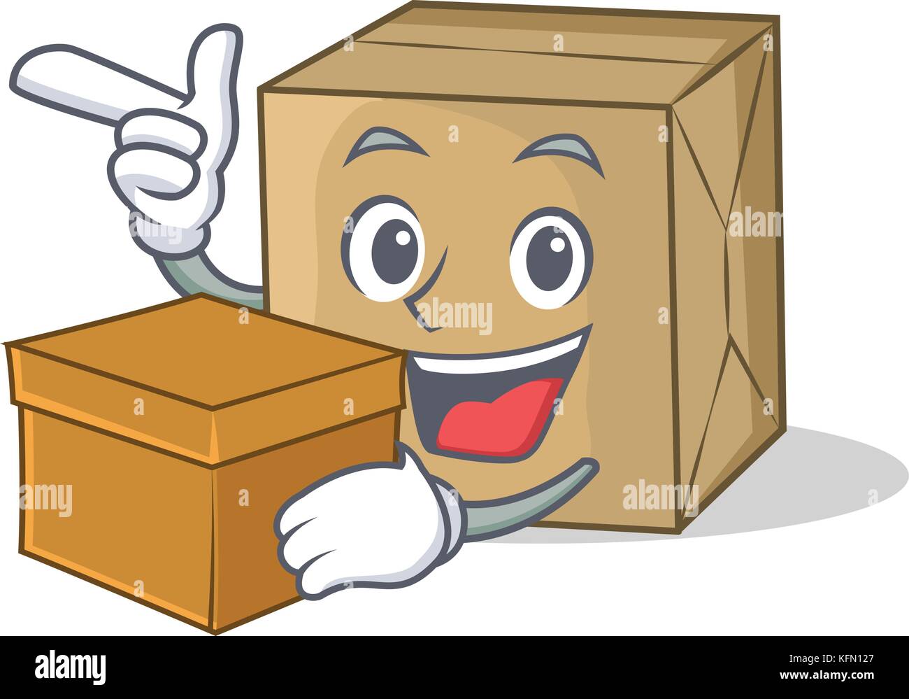 With box cardboard character character collection Stock Vector Image ...