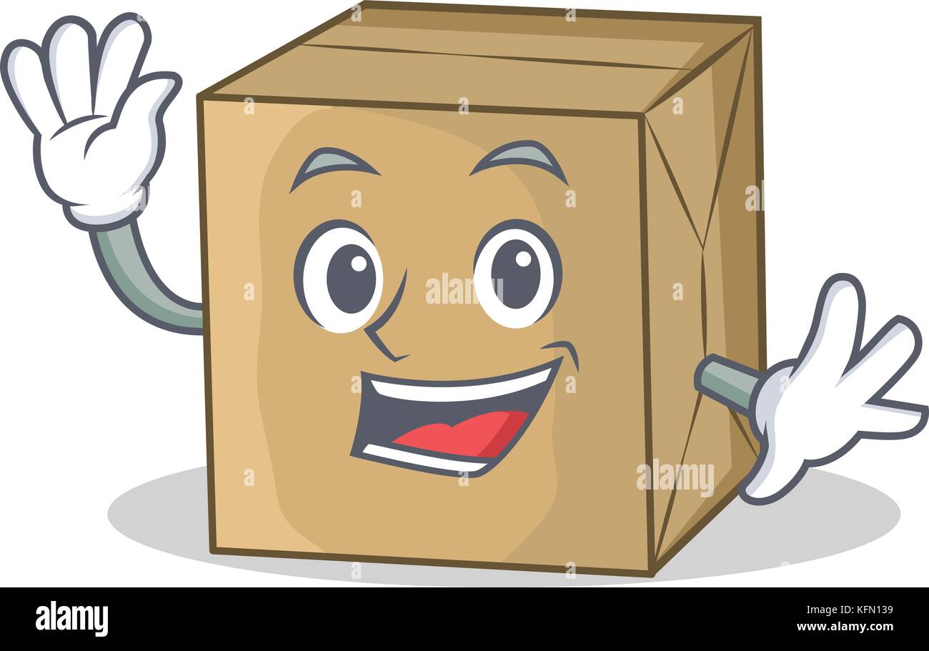 Waving cardboard character character collection Stock Vector Image ...