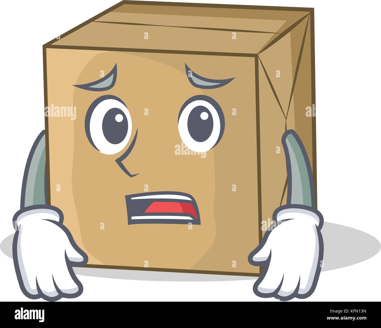 Afraid cardboard character character collection Stock Vector Image ...